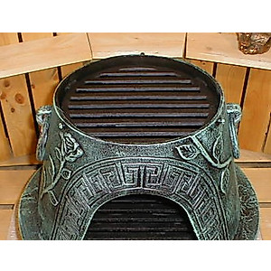 The Blue Rooster Garden Cast Aluminum Chiminea in Antique Green