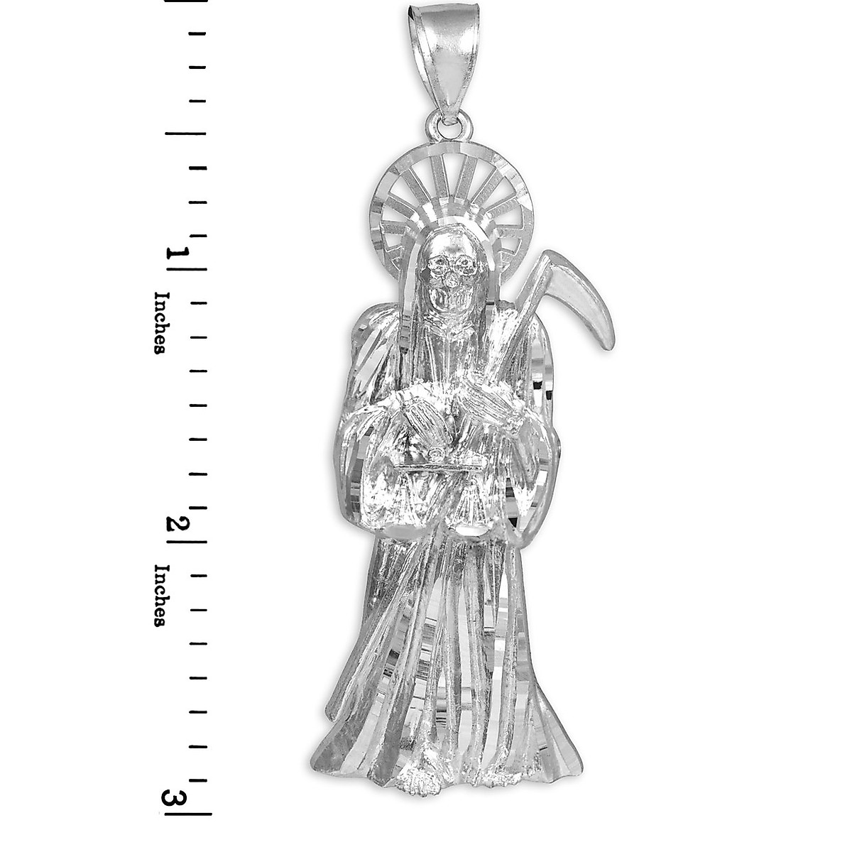 925 Sterling Silver Santa Muerte (Grim Reaper) Pendant