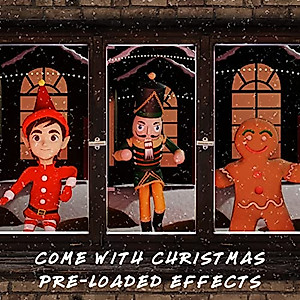 AAXA CP3 Holiday Projector for Festive Holiday Windows, HD 1080p Support LED Portable Projector with 5 Onboard HallowFX Christmas Holiday Effects, Built-in Speaker