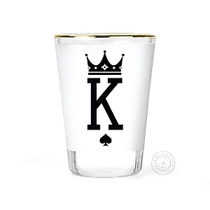 King and Queen Shot Glass Set - His and Her Shot Glasses - Anniversary Gift - Couples Gift - 2 pc Shot Glass Set - Valentines Gift