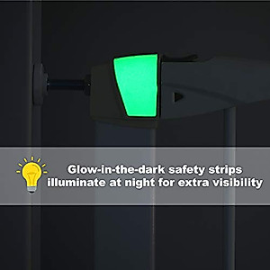 Pet Gate | 39" High Walk-thru Steel Pet Gate by 29" to 38" Wide in Soft White w/ Glow Frame, X-Tall