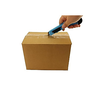 MotoProducts 100 Sky Blue Retractable Utility Knife Wholesale 6 inch Manual Lock Bulk Box Cutter Snap Off Blade