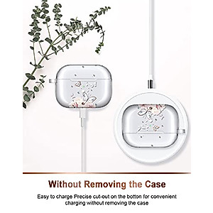 JAHOLAN for Airpods Pro 2nd Generation Case Cover Gold Plated Butterfly Design Protective TPU Skin for Women Girl with Keychain Compatible with AirPods Pro 2019/Pro 2 Gen 2022, Flower Pink