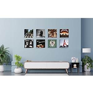 WEIMAISI Clear Vinyl Record Shelf Wall Mount 8 Pack 7 Inch, Acrylic Vinyl Album Holder Display, CD shelf, Album Frame Organizer, Kids Bookshelf, Floating Wall Shelf in Home Office and Record Store