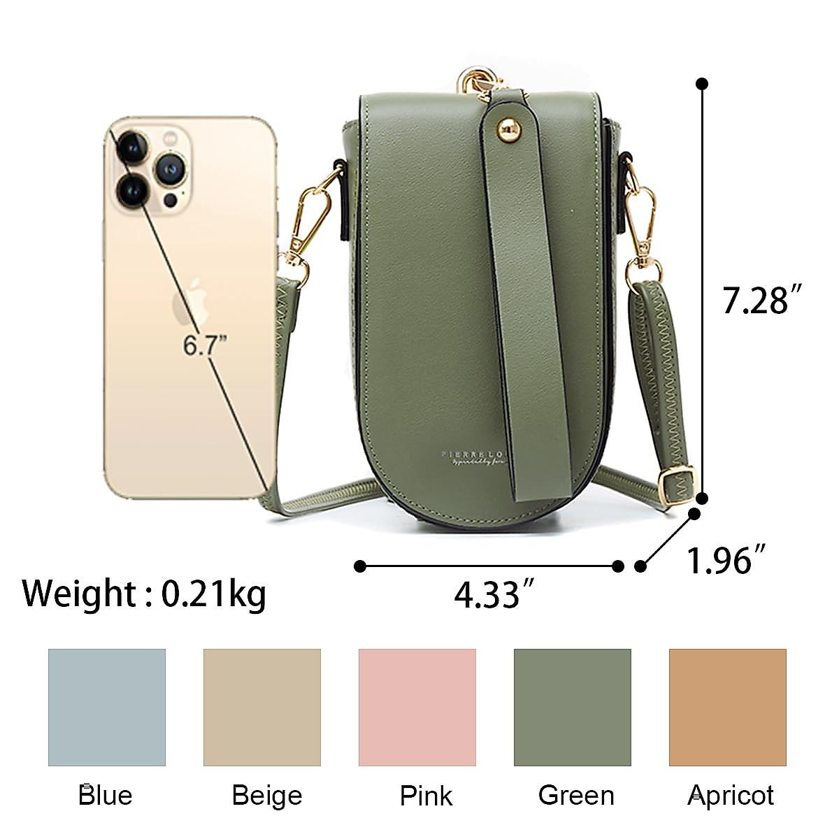 Sunwel Fashion Trendy Cell Phone Bag 5 Card Slots Mini Crossbody Bag Phone Purse Detachable Wristlet for Women Girls