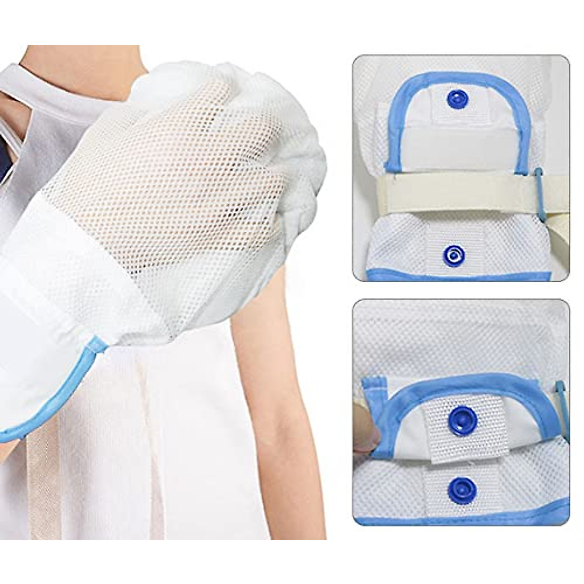 Wisexplorer Medical Hand Restraints Safety Mitts Glove for Dementia Elderly and Patients, Fingers Separated Design with Breathable Mesh and Thick Sponge