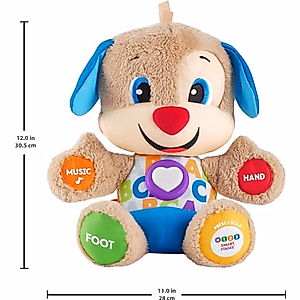 Fisher-Price Baby & Toddler Toy Laugh & Learn Smart Stages Puppy Musical Plush with Lights & Phrases for Infants Ages 6+ Months
