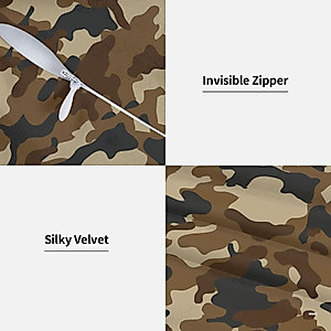 Fiokroo Military Camouflage Throw Pillow Covers Set of 2 Pillow Cushion Cases Army Style Camo Square Pillowcases for Sofa Bedroom Living Room Car, 18 X 18 Inch