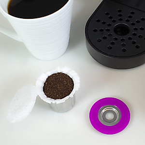 EZ-Cup Stainless Steel Reusable K Cup Coffee Pod for Keurig + 25 Disposable Paper Filters - Refillable Capsule Compatible with Keurig 1.0 2.0 K-Slim K-Mini Plus K-Duo K-Series & Other Select Models
