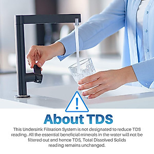 ICEPURE Under Sink Drinking Water Filter System, 3 Years or 22K Ultra High Capacity NSF/ANSI 42 Certified, Direct Connect Under Counter, 0.5 Micron Removes 99.99% Chlorine Odor USA Tech