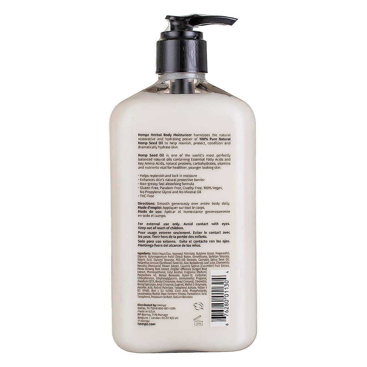 Hempz Body Moisturizer Original 17 Ounce Pump (500ml) (Pack of 2)