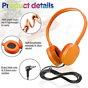 18 Pack Kids Headphones Bulk Class Headphones for Classroom School Students Headphones Individually Wrapped Adjustable over Ear Head Earbuds Headphones with Wire for Girls Boys Adults (Multicolor)