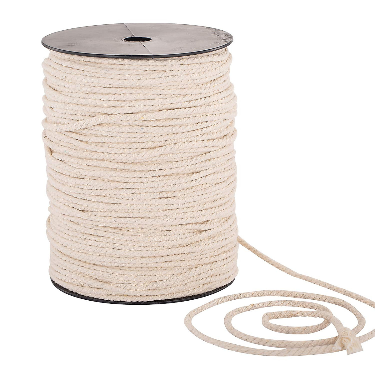 Macrame Cord 4mm x 240yd | 100% Natual Cotton Macrame Rope | 3 Strand Twisted Cotton Cord for Handmade Plant Hanger Wall Hanging Craft Making