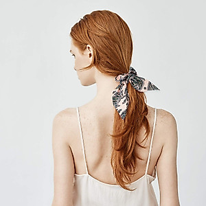 24 Pieces Hair Scrunchies Soft Scarves Scrunchies Elastic Hair Bands Bow Hair Ties Rabbit Ears Scrunchy Ponytail Holder Hair Accessories for Women Girls (Style A)