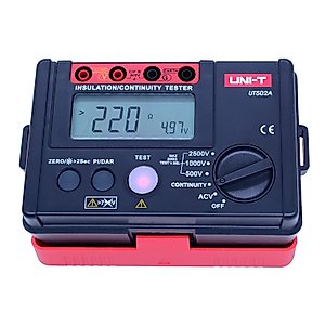 UNI-T 2500V Digital Insulation Resistance Meter Tester Megohmmeter Highly Voltmeter Continuity Tester w/LCD Backlight UT502A