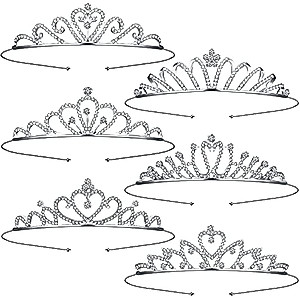 Chuangdi 6 Pieces Tiara for Women Crystal Tiara Crowns Rhinestone Headpiece Bridal Wedding Headband Birthday Prom Pageant Party Hair Accessories
