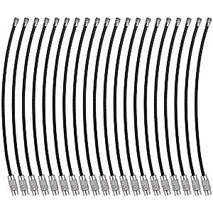 Wisdompro Keychain, 20 Pack of 4.3 Inches Stainless Steel Wire Key Ring Loop 2mm Wire Keychain Cable for Hanging Luggage Tags, Keyrings and ID Tag Keepers - Black