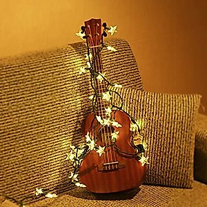 ALITOVE LED Christmas String Light Star Fairy Lights 12Ft 35 LEDs Warm White Waterproof Connectable UL Listed Rope Light for Xmas Tree Patio Garden Halloween Party Indoor Outdoor Décor