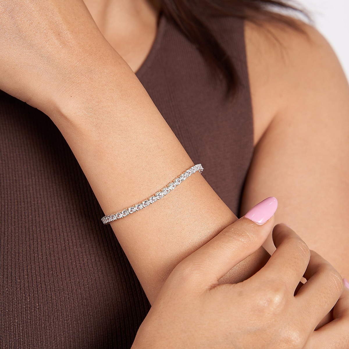 FRIENDLY DIAMONDS 5 Carat IGI Certified Lab Grown Diamond Bracelet Line 7" | 14K in White Gold | Aldea Oval Lab Diamond Tennis Bracelet | Prong Settings | FG-VS1-VS2 Quality