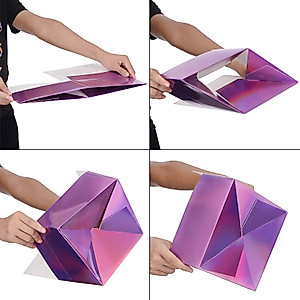 SHANSVYE Gift Boxes, Gift Boxes with Lids,8X8X4 Inches, Bridesmaid Proposal Boxes,Gift Boxes for Presents, Birthday, Gift Boxes Bulks for Wedding,Graduation, Party Favor box (10, Gradient purple)