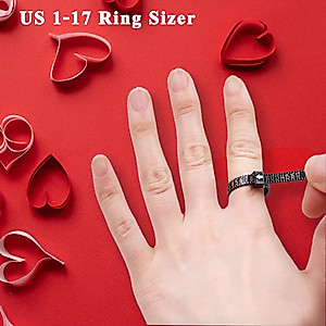TANJIN Black US UK Ring Sizer Measuring Tool Plastic Finger Sizer Ring Gauge Measuring Tool Belt for Measuring Wedding Rings Proposal Rings 2 PCS