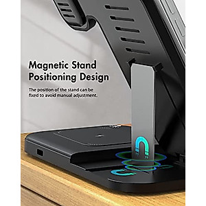 Charger Station for Apple Multiple Devices, 3 in 1 Fast Wireless Charger Stand Dock Foldable for iPhone 14 13 12 11 Pro X XS 8 Plus Apple Watch Series 8 7 6 SE 5 4 3 2 & AirPods 3/2/Pro with Adapter