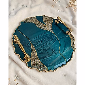 XL Tray Mold,14 inches Irregular Rectangle Silicone Tray Molds and 10 inch Round Geode Tray Resin Mold Silicone for Making Resin Craft,Home Decoration