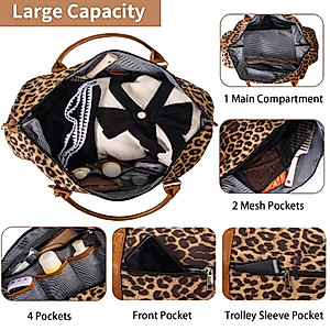 Weekender Bags For Women With Shoe Compartment Large Capacity Travel Overnight Bags Perfect For Travel/Gift (Leopard)