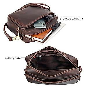 Leather Crossbody Bags for Women, Leather Shoulder Bag, Leather purse Cross Body Bag Full Grain Leather with Adjustable Strap (brown)