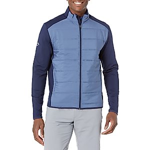Callaway Men's Basics Long Sleeve Ultrasonic Quilted Full Zip Jacket, Black, Small