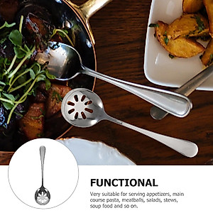 UPKOCH Stainless Steel Slotted Cooking Spoon, Kitchen Gadgets Slotted Spoon Kitchen Tools Chef Strainer Utensil For Cooking Serving Mixing Long Spoon With Holes