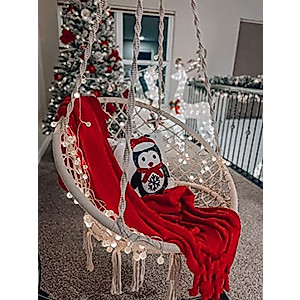 VIVOHOME Hanging Hammock Chair with 39 Feet Long LED Lights for Indoor Outdoor, 330 lbs Capacity, Note: Stand Not Included