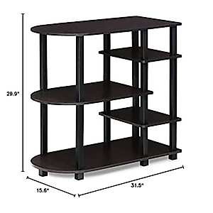Furinno Turn-S-Tube Round Corner Storage Shelf, Espresso