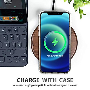 LONTECT Compatible with iPhone 12 Case and iPhone 12 Pro Case 6.1 inch 2020 Crystal Clear Transparent Shockproof Heavy Duty Hybrid Sturdy Protective Cover Case, Clear