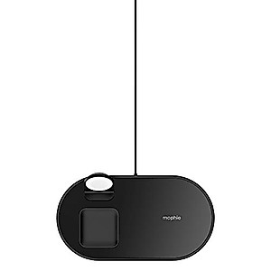 Mophie 3 in 1 Qi Wireless Charging Pad for iPhone, AirPods and Apple Watch - Polished Black (409903518)