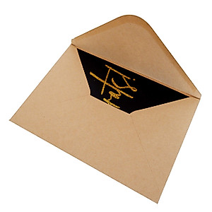 Congratulations Card - 2 Pack "Congrats!" Black Textured Greeting Card in Gold Glitter Letters with Kraft Envelope - 5" x 7" Blank Inside - For Graduation, Promotion, Engagement, Announcement