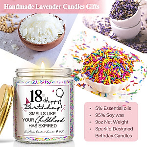18th Birthday Gifts for Her, Happy18th Birthday Candle with Sprinkles, Unique Birthday Gifts for Girls Women Sister Best Friends Daughter Bestie Turning 18 Birthday Present
