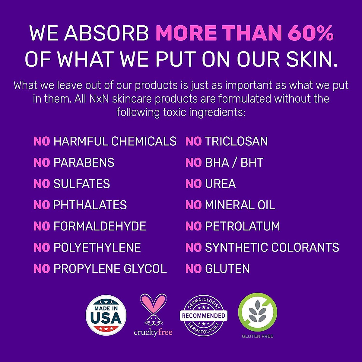 NxN 4-Step Skin Care Total Moisture System - Moisturizer, Cleanser, Exfoliator, Evening Mask - Hydrates Skin, Reduces Wrinkles