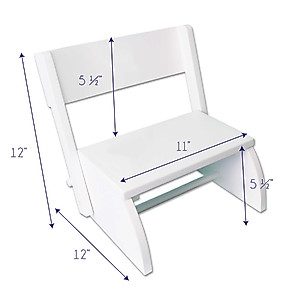 My Bambino Personalized White Girls Step Stool Bench Seat