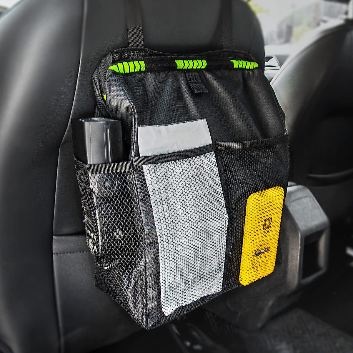 GaRhomxy Car Trash Can, Hanging Car Trash Bag, Large Capacity Foldable Waterproof Litter Garbage Bag Organizer for Cars, SUVs, Trucks, Car Interior Accessories