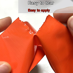 AMOGATO 3 Roll Heavy Duty Duct Tape-Professional Grade Outdoor Waterproof Duct Tape, Hand Tearable, Repair Duct Tape for Industrial, Professional Use,1.88 Inch x 30 Yards,Orange