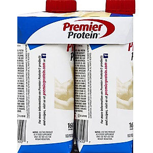 Premier Protein Shake 30g 1g Sugar 24 Vitamins Minerals Nutrients to Support Immune Health, Vanilla, 44 Fl Oz, (Pack of 4)