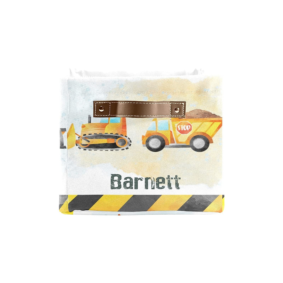 Joyestore Under Construction Truck Car Kid Boy Personalized Storage Bins Baskets Cubes Organizer with Handle for Shelves Closet Nursery Toy 1 Pack