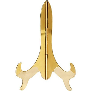 Bard's Hinged Brass Plate Stand, 8" H x 7" W x 4.5" D (For 8" - 10" Plates), Pack of 2