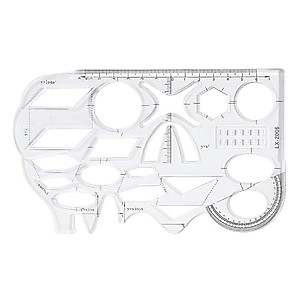 ulafbwur Multifunctional Ruler Geometric Ruler Clear Scale Multifunctional Bendable Drafting Tool Length Measurer for Students Protractor Bendable Ruler Clear