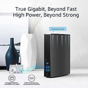 WAVLINK AC3200 Wireless Dual-Band Gigabit Router with MU-MIMO | 1.4GHz Dual-core CPU | 4 Gigabit Ports,USB Port | 8x5dBi Internal Antennas for Strong WiFi Signal Coverage | iF Design Award Winner