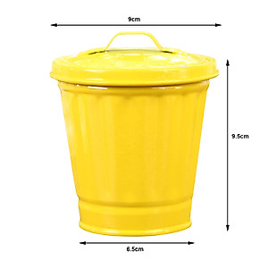 Yirepny Desktop Trash Can, Mini Wastebasket Trash Can with Lid, Bucket Shape Stainless Waste Bin, Garbage Trash Bin, Small Trash Can, Waste Basket, Recycle Can for Bathrooms, Kitchens, Offices Black