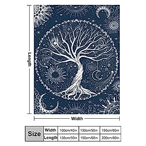 Tree of Life Throw Blanket Soft All Season Fleece Throws Sofa Bed Lightweight Throws Print Unique Gifts for Men and Lovers 50"x60"inch