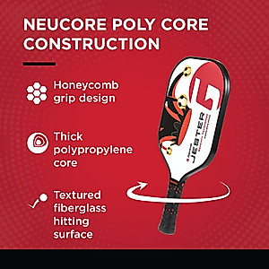 GAMMA Sports Jester NeuCore Pickleball Paddle, Graphite Power Surface and Honeycomb Grip, Jester Finesse