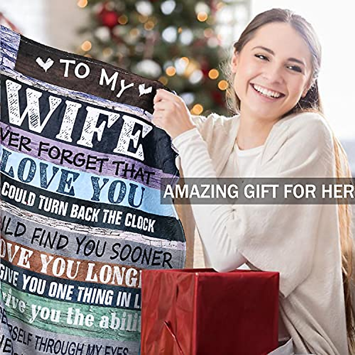 Tapesb to My Wife Blanket Anniversary Romantic Gifts for Wife Birthday Gift from Husband for Wives Throw Blanket with Pillow Covers Valentine Day Blanket Gifts